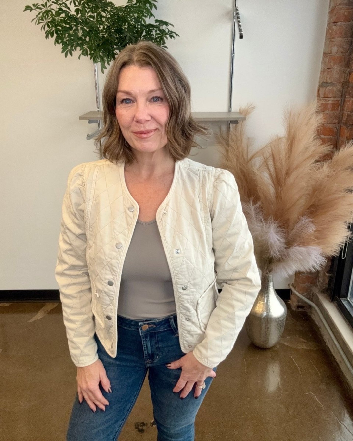 Kit Quilted Puff Sleeve Jacket by Dear John| Modish Maven Boutique